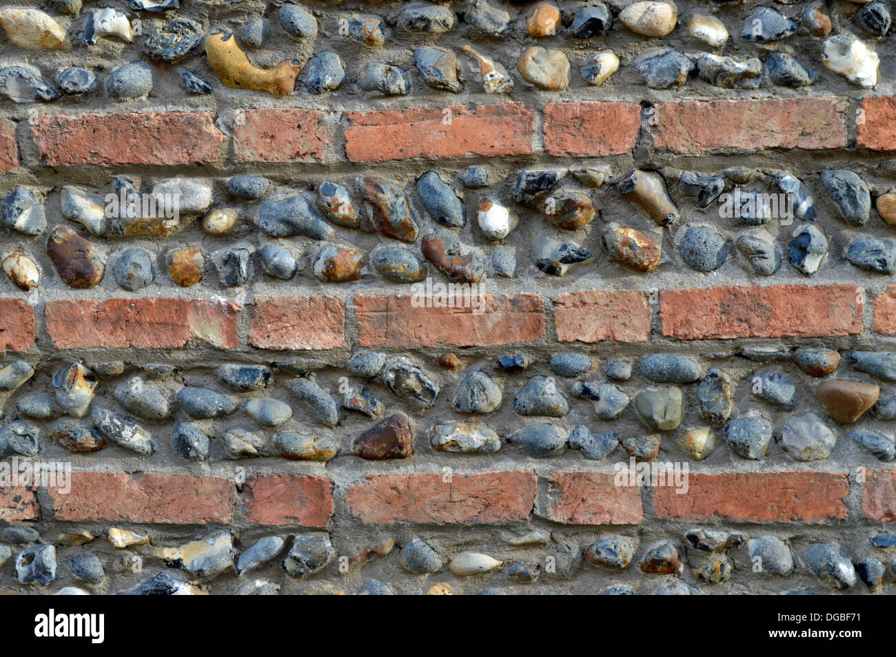Stone and block wall, Suffolk Stock Photo - Alamy
