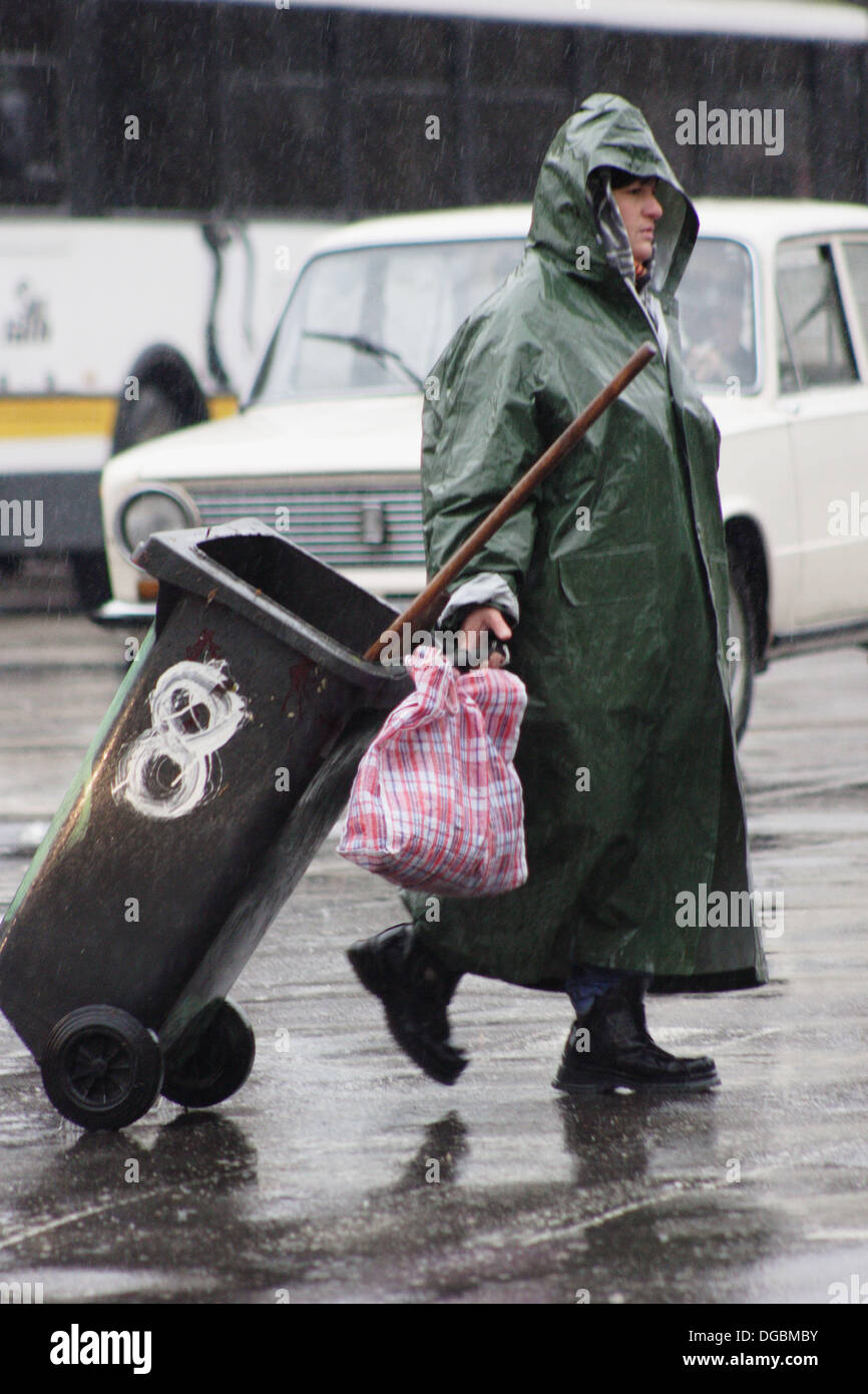 Female city street sweeper in hi-res stock photography and images - Alamy