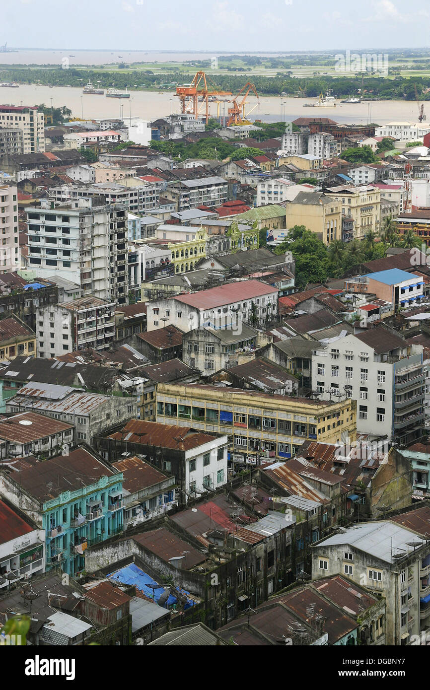 Yangon city overview hi-res stock photography and images - Alamy