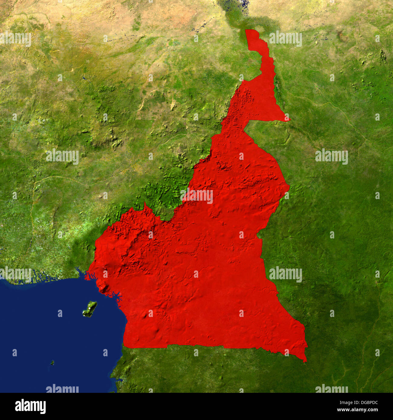 Satellite view cameroon country hi-res stock photography and images - Alamy