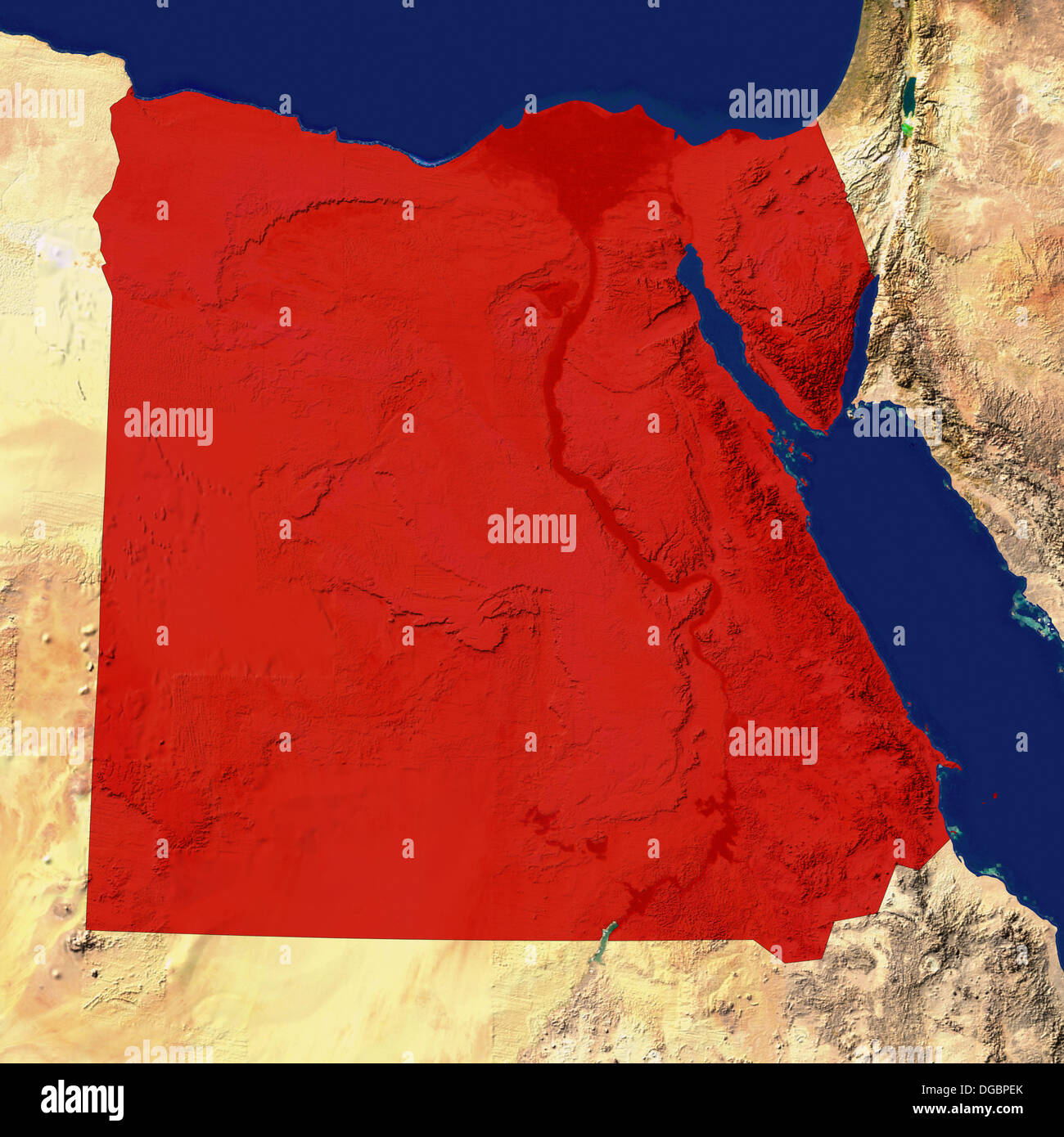 Highlighted Satellite Image Of Egypt High Resolution Stock Photography ...