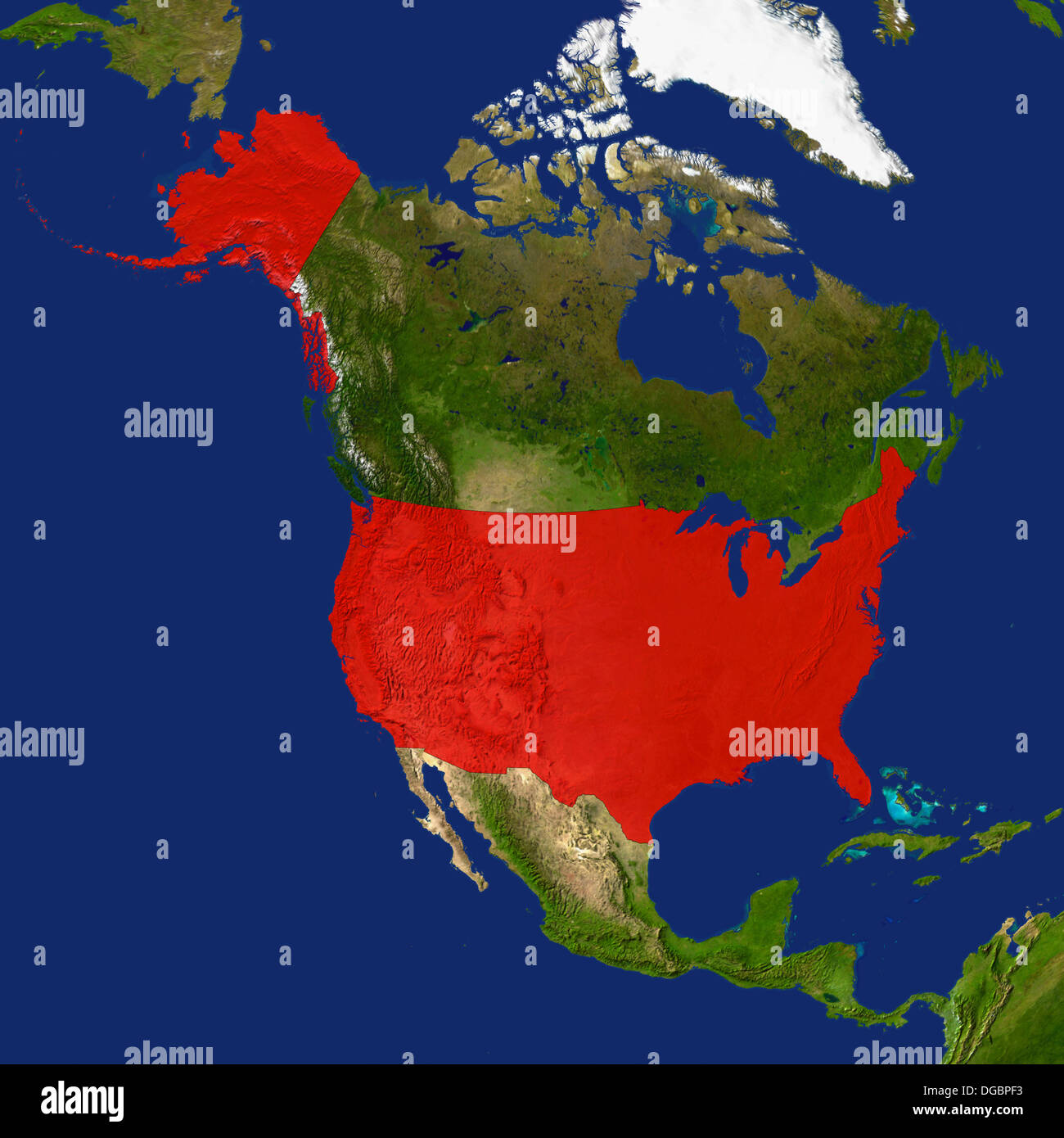 Map North America Usa Highlighted High Resolution Stock Photography and ...