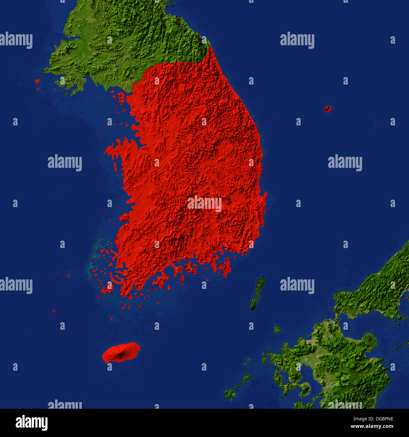 Map satellite geography korea hi-res stock photography and images - Alamy