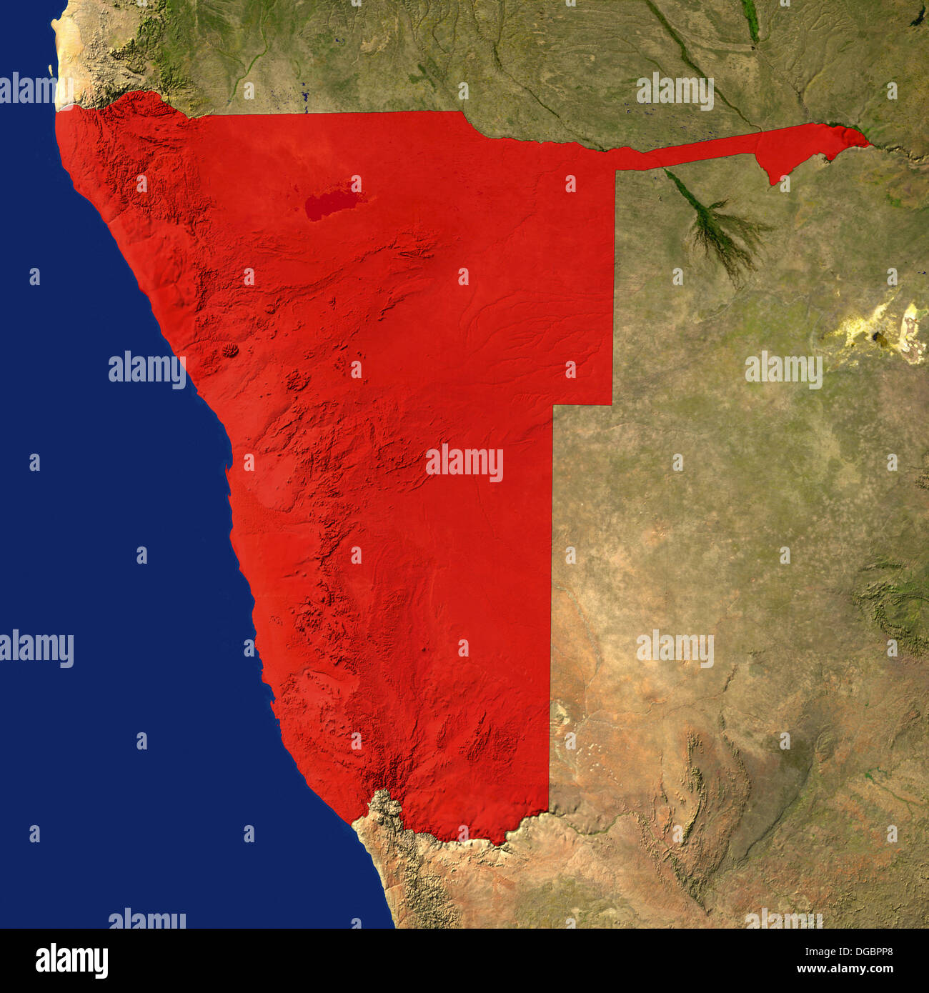 Namib Desert Physical Map