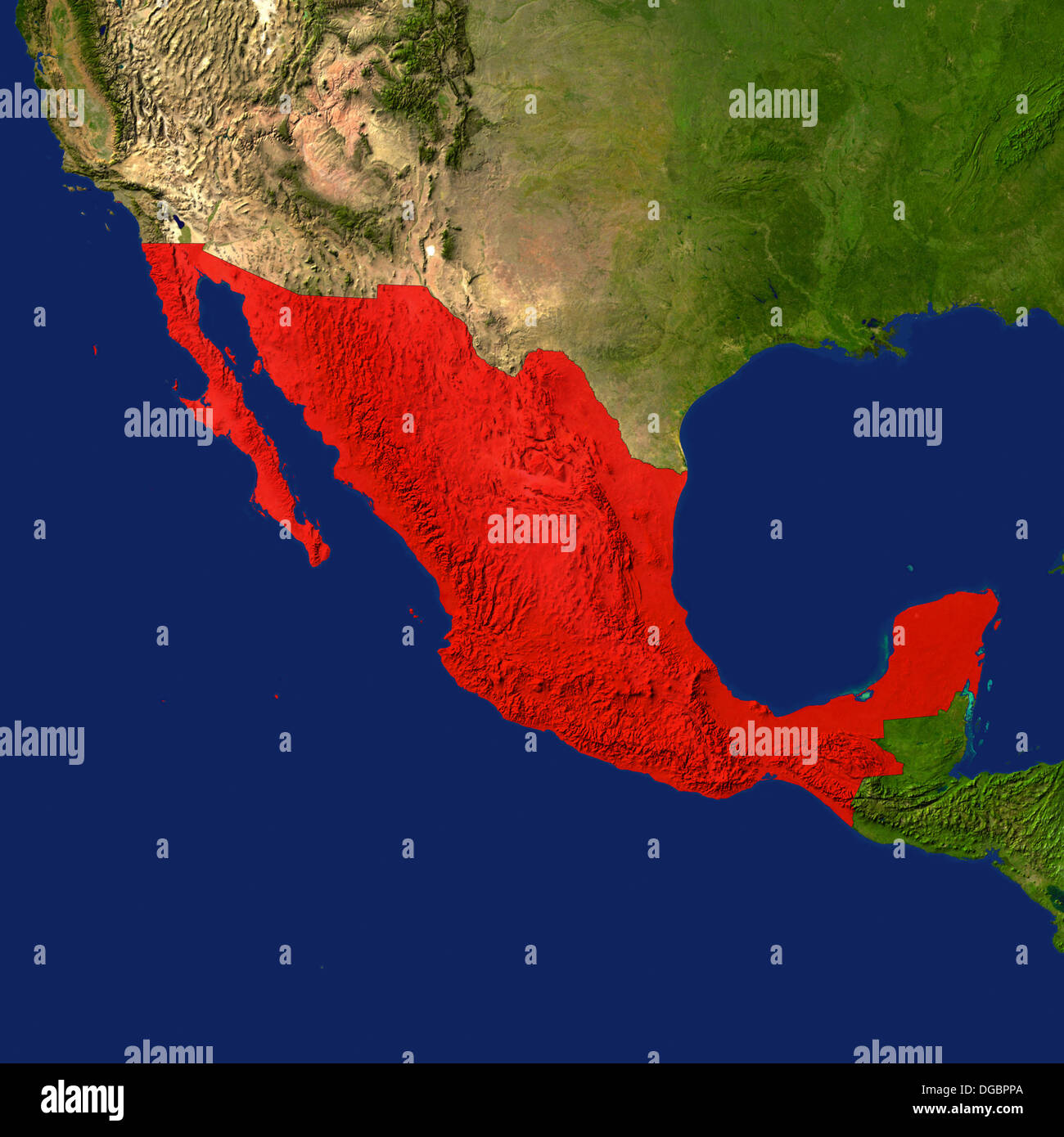 Satellite image of mexico hi-res stock photography and images - Alamy