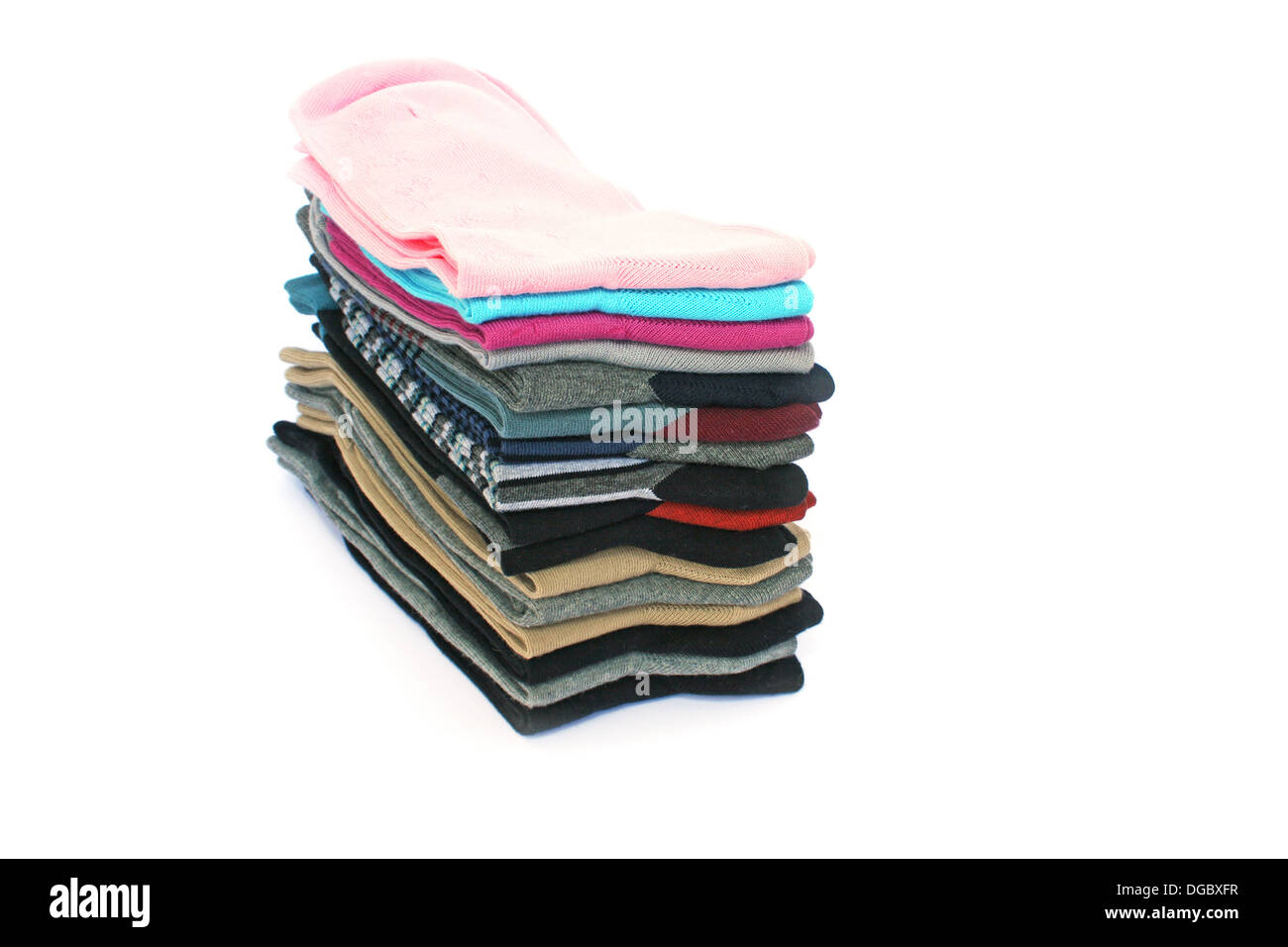 Stack of socks isolated on white background Stock Photo - Alamy