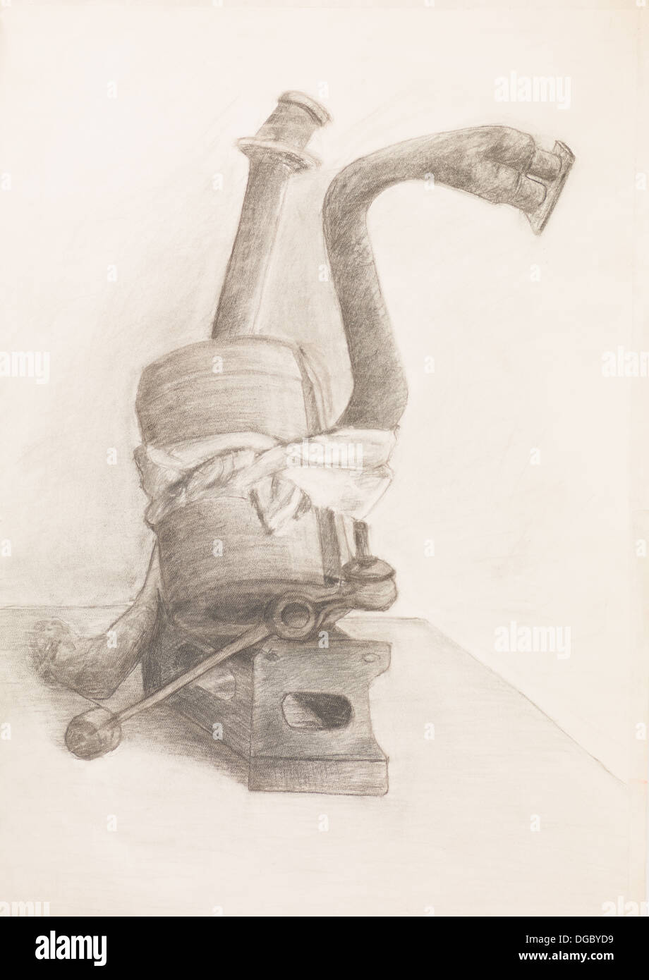 hand drawn artistic study of objects, composition Stock Photo - Alamy