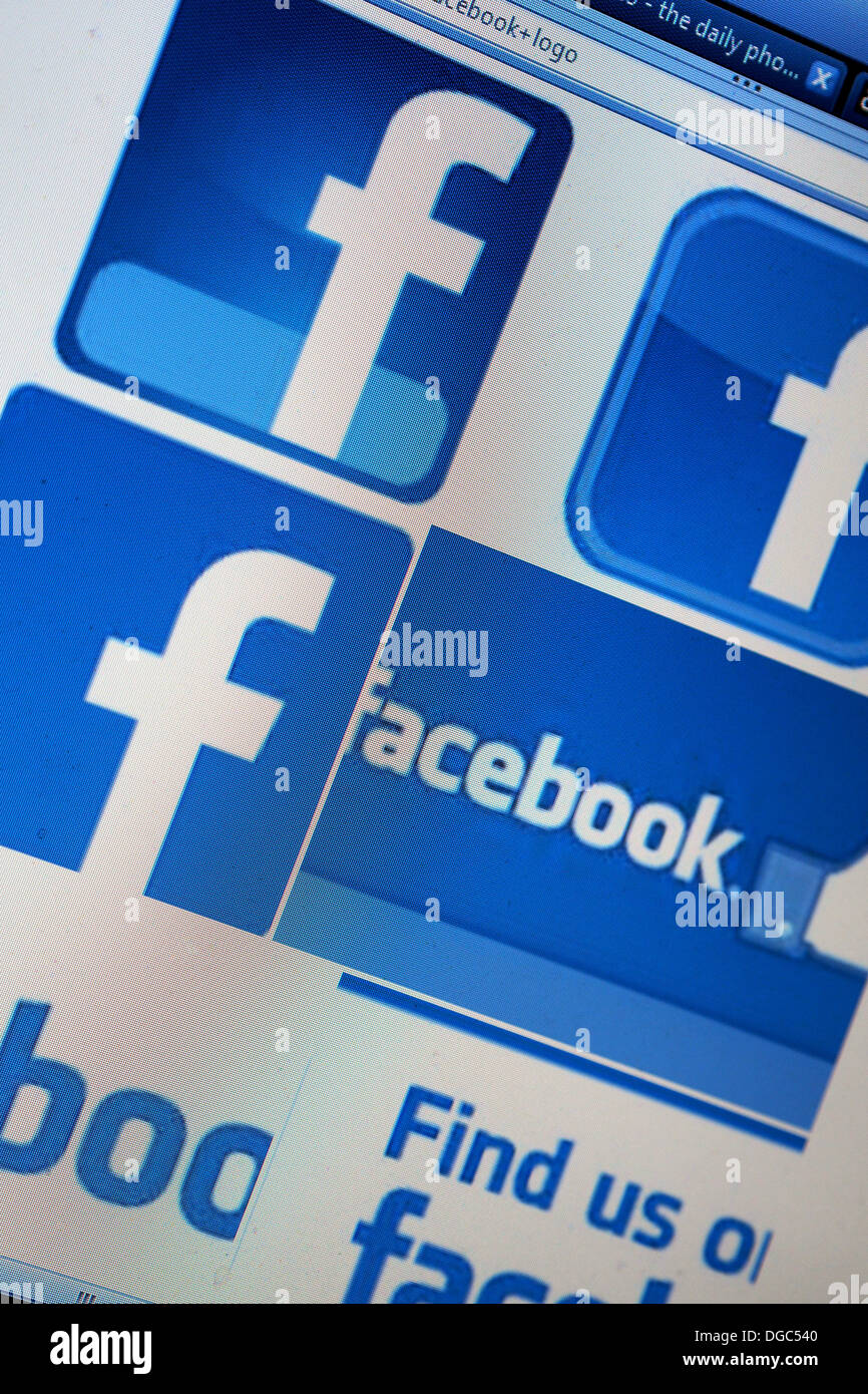 facebook logo on computer screen Stock Photo - Alamy