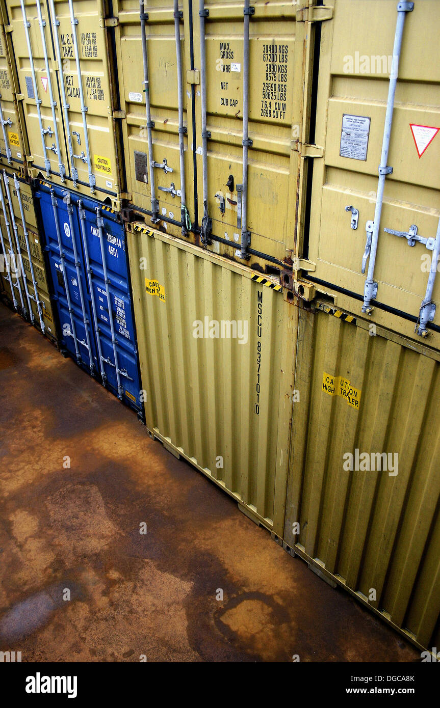 Containers stacked up on port hi-res stock photography and images - Alamy