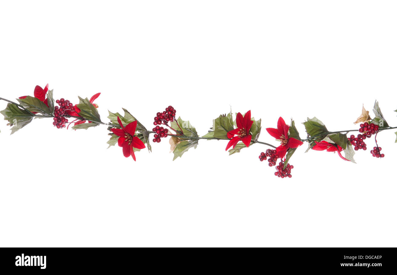 Christmas garland studio cut out Stock Photo - Alamy