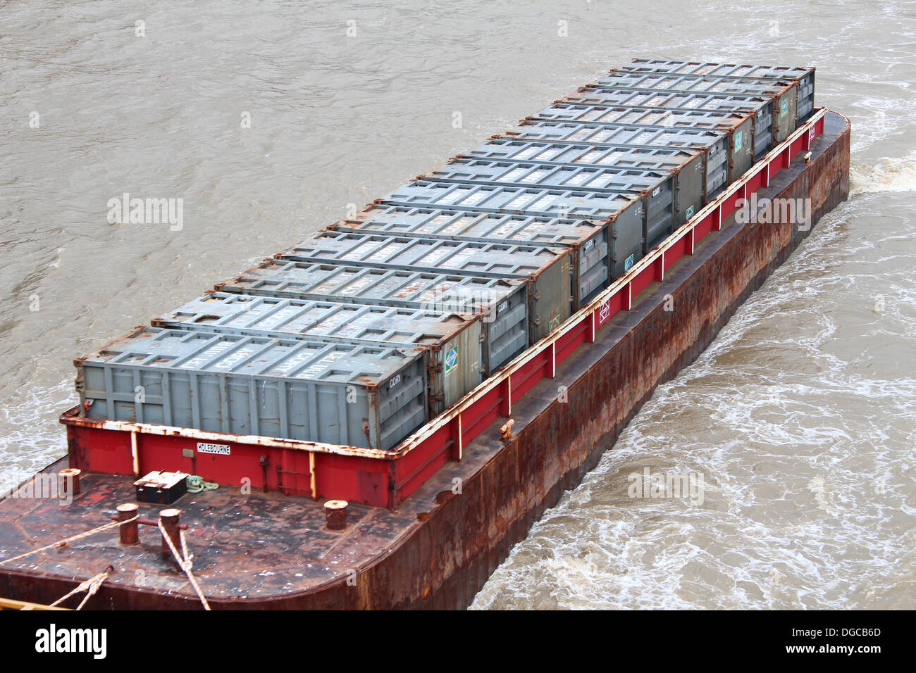Birds eye view cargo barge hi-res stock photography and images - Alamy
