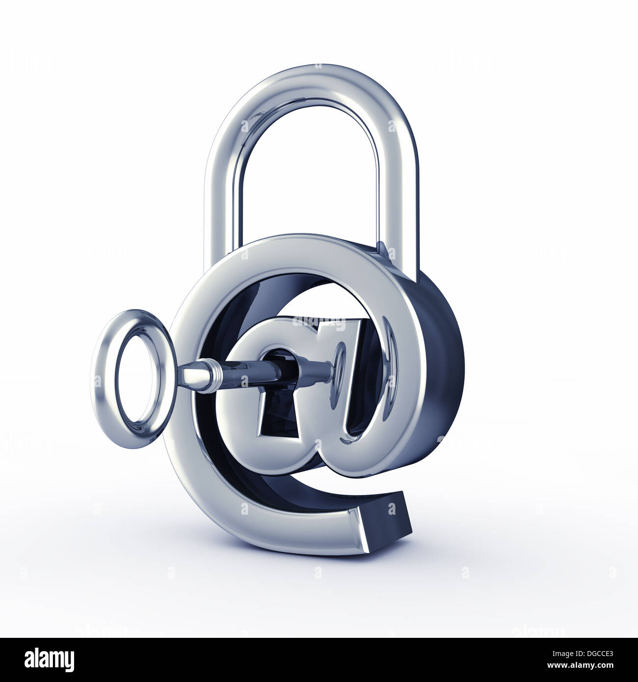 Arobase sign as padlock Stock Photo - Alamy