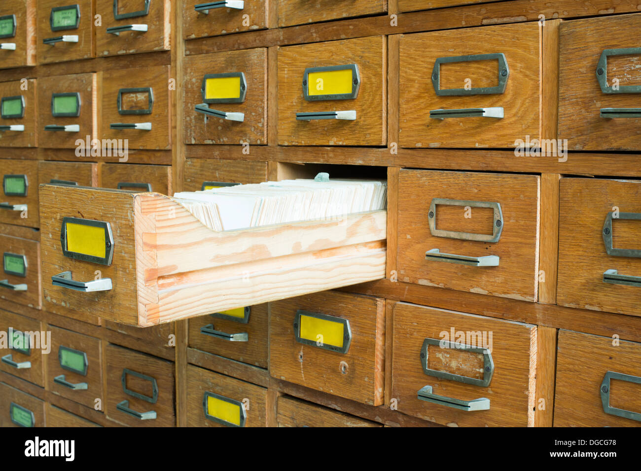 Old archive with wooden drawers Stock Photo - Alamy