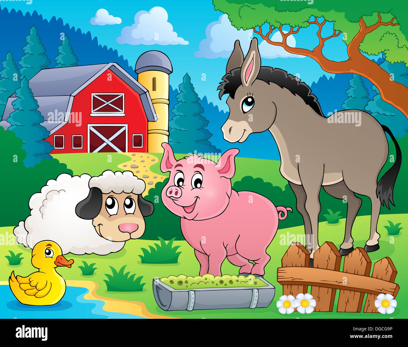 Farm animals theme image 6 - picture illustration Stock Photo - Alamy