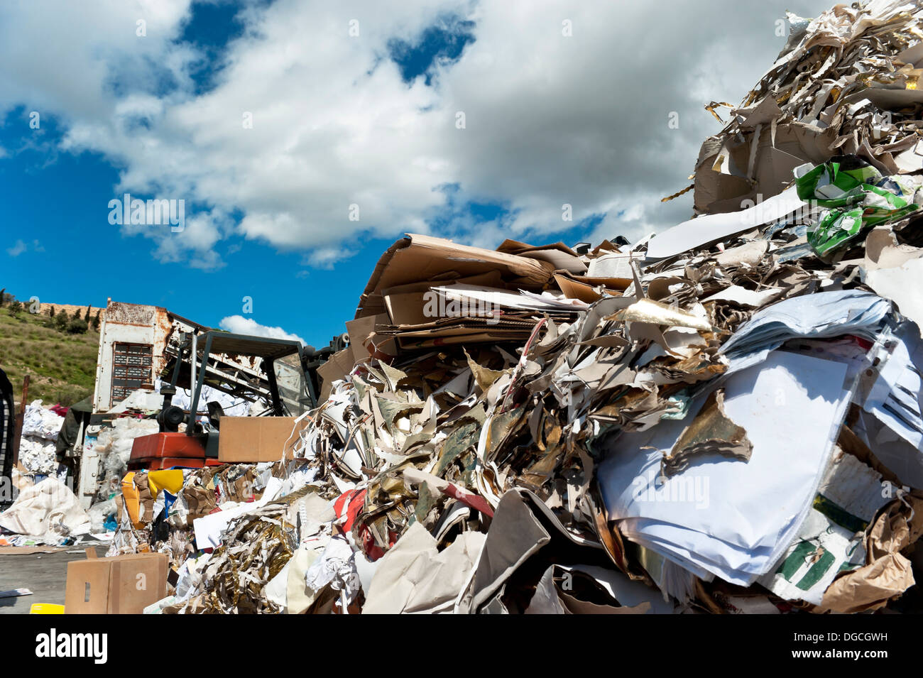 Pile of papers in a recycle center Stock Photo - Alamy
