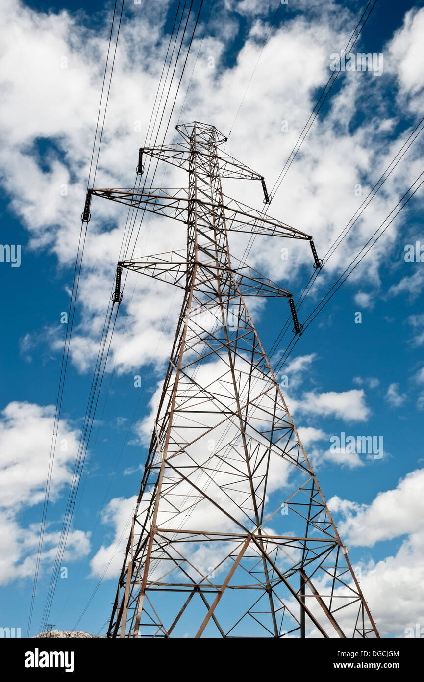 High voltage transmission tower Stock Photo - Alamy
