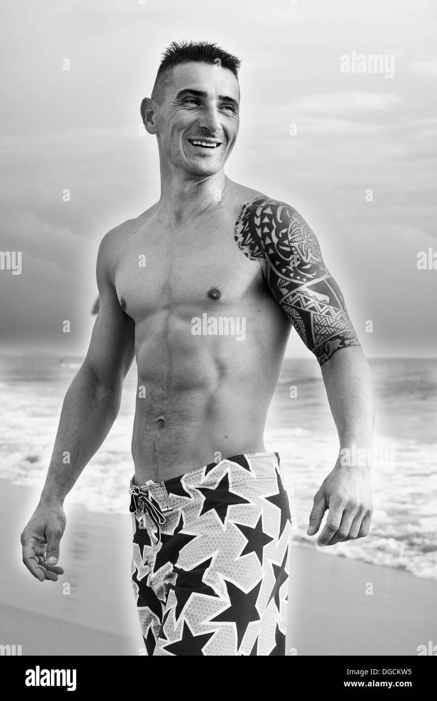 Black and white of man swimming Black and White Stock Photos & Images ...