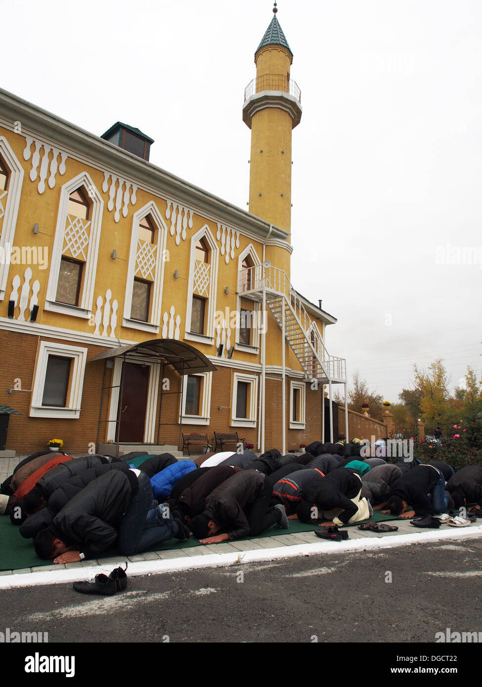 LUGANSK -Oct 15: Muslims congregate to celebrate Muslim holiday of Eid ...