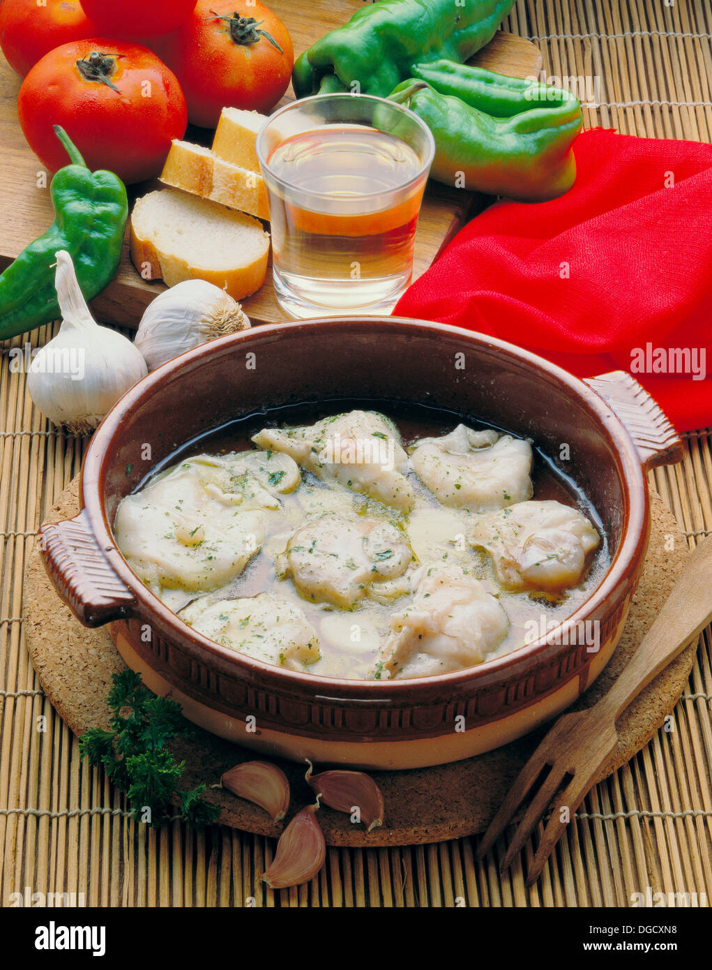 Kokotxas cheeks of hake hi-res stock photography and images - Alamy