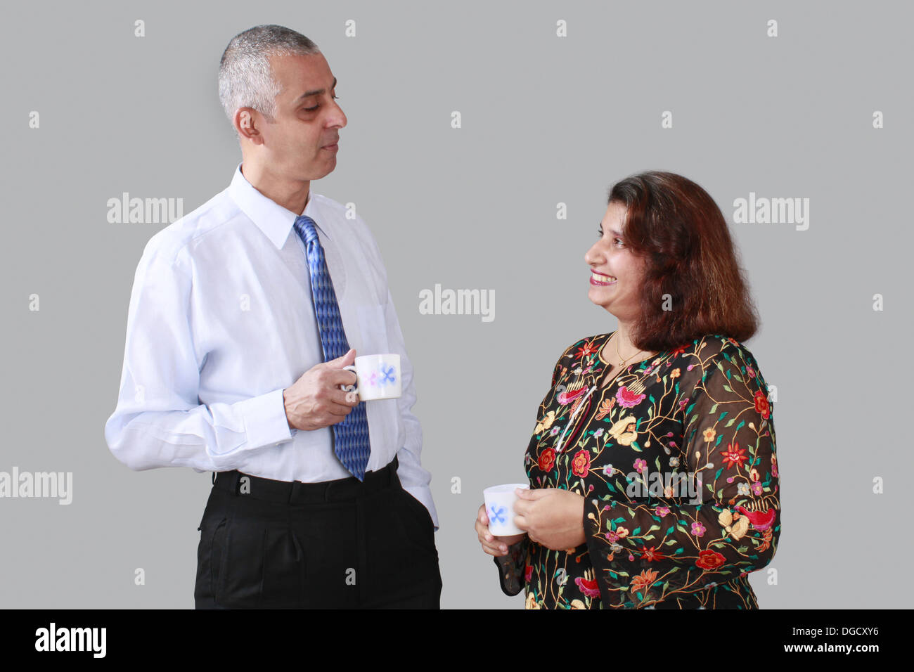 Tall, fair, middle aged man, corporate look, shirt and tie, having a ...