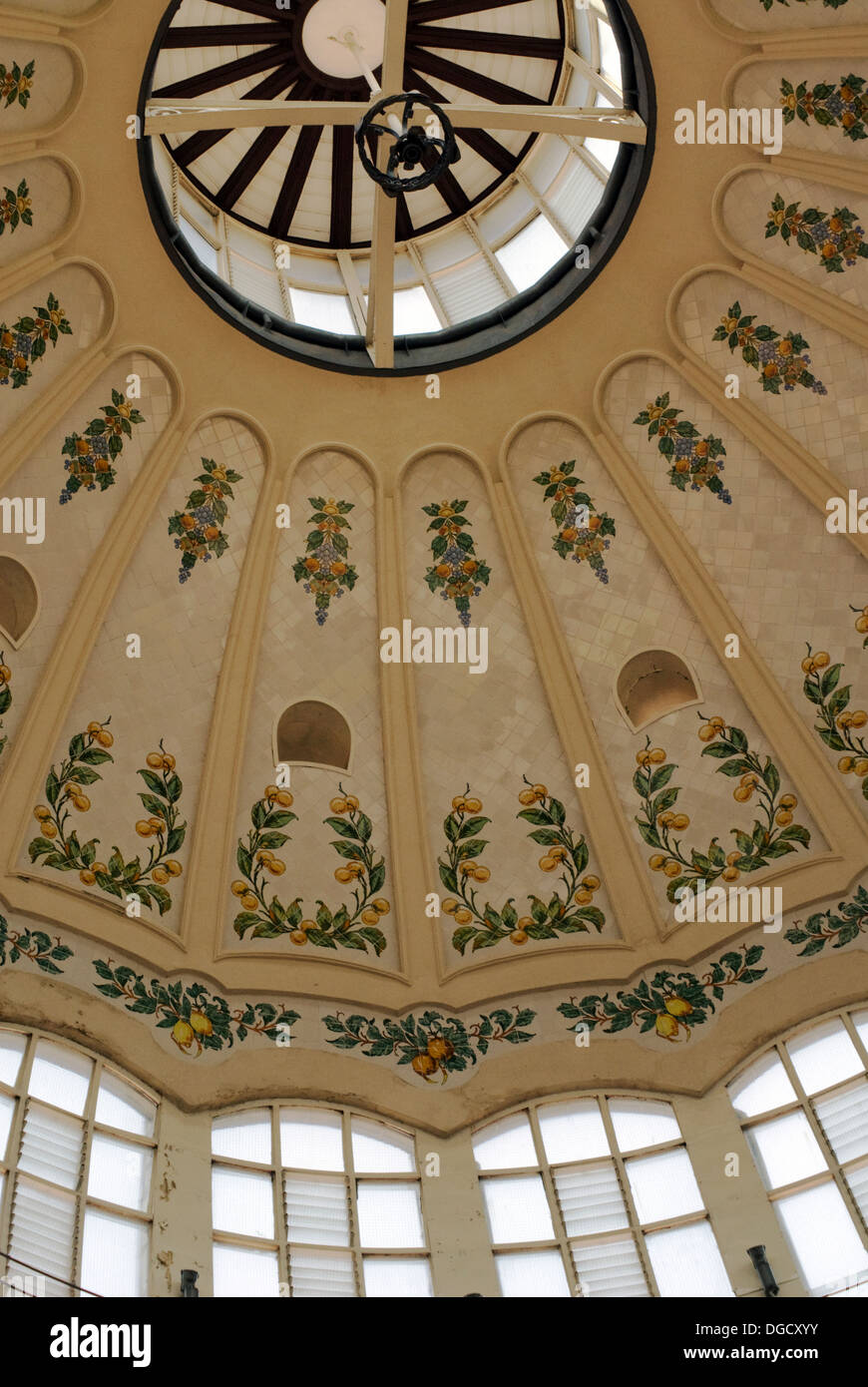 The Central Market located at the Plaza del Mercado, Inside view of ...