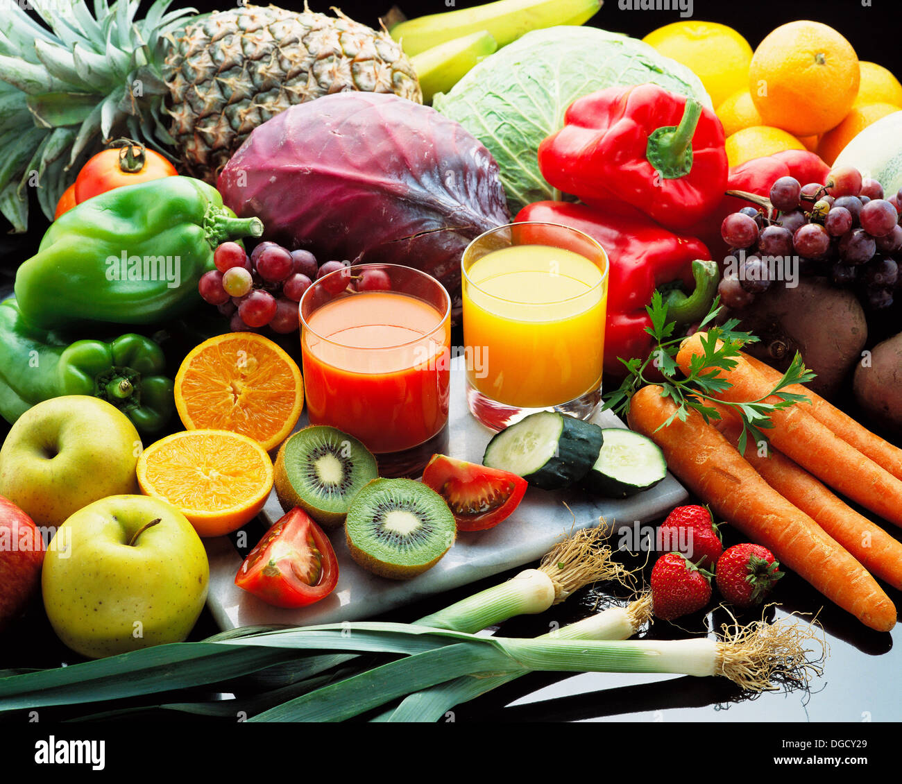 Fruit and vegetable juices Stock Photo - Alamy