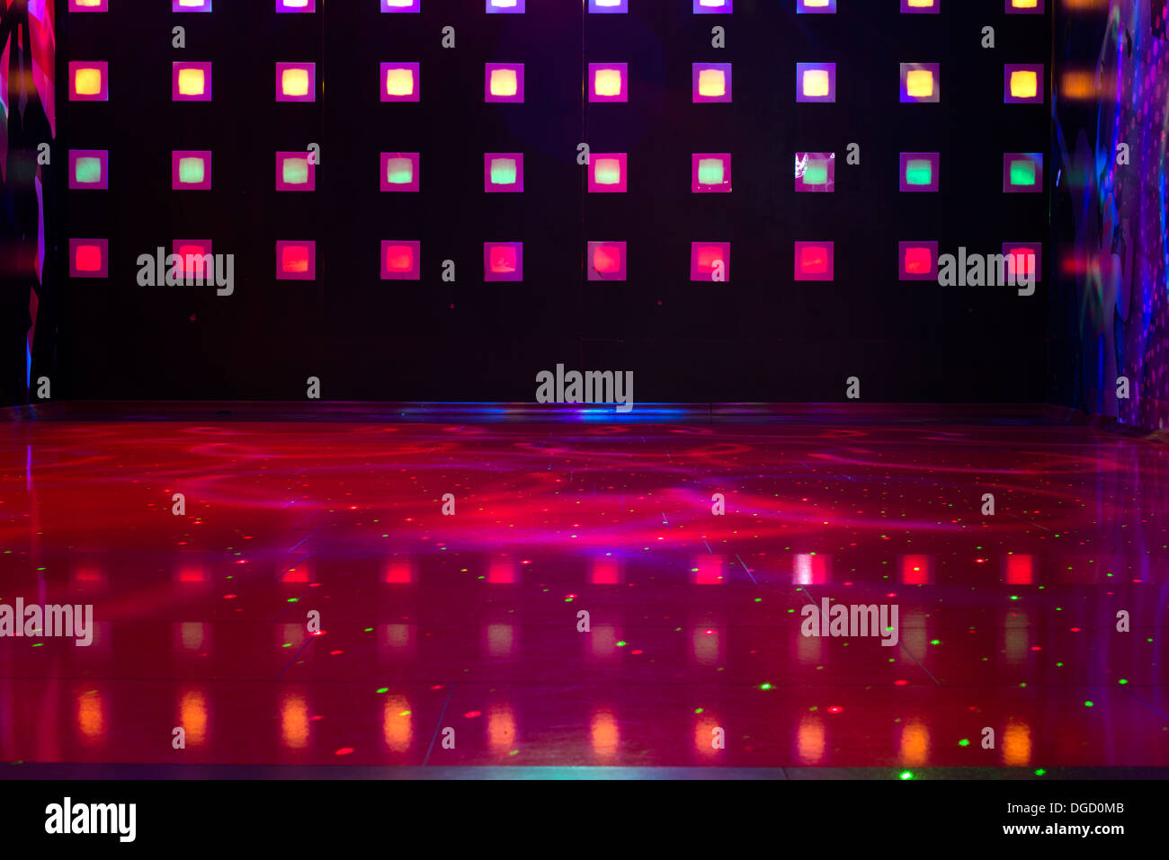 Disco with colorful lights. Dancing Stock Photo - Alamy