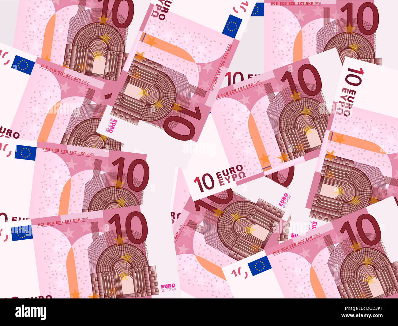 Background from a ten euro banknotes. Vector illustration Stock Photo ...