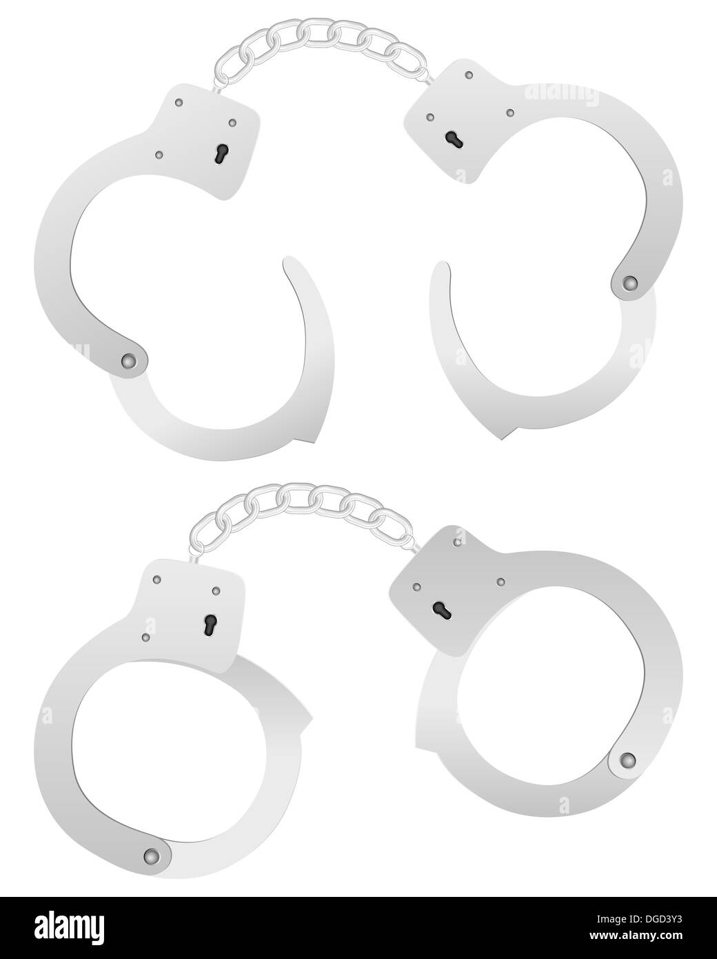 Handcuffs on a white background. Vector illustration Stock Photo - Alamy