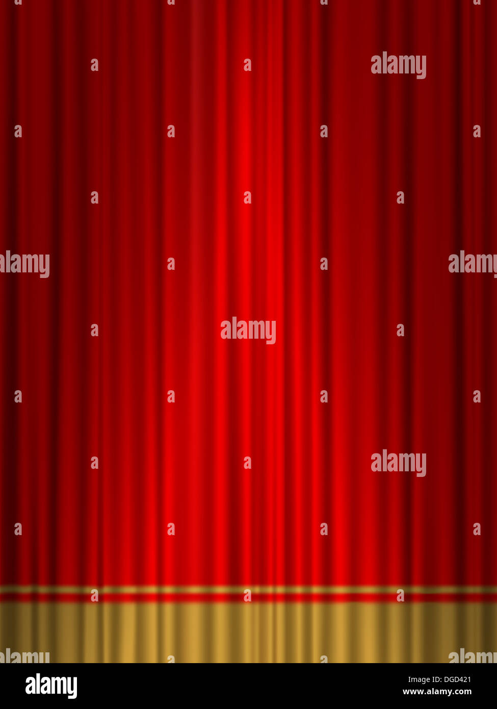 Close view of a red gold curtain. Vector illustration Stock Photo - Alamy