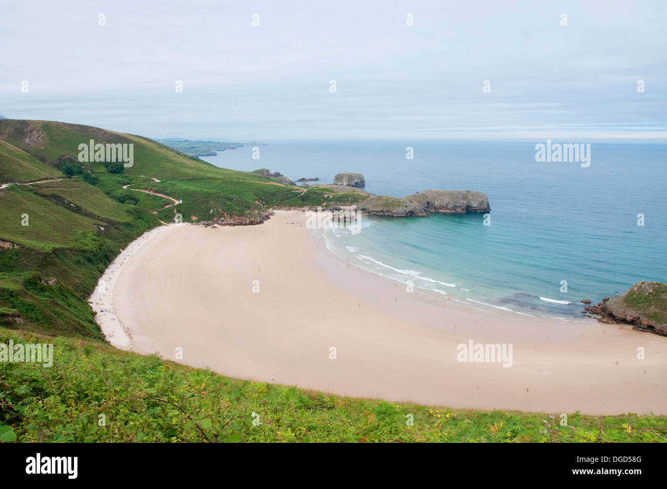 Torimbia beach, aerial view. Niembro, Asturias province, Spain Stock ...