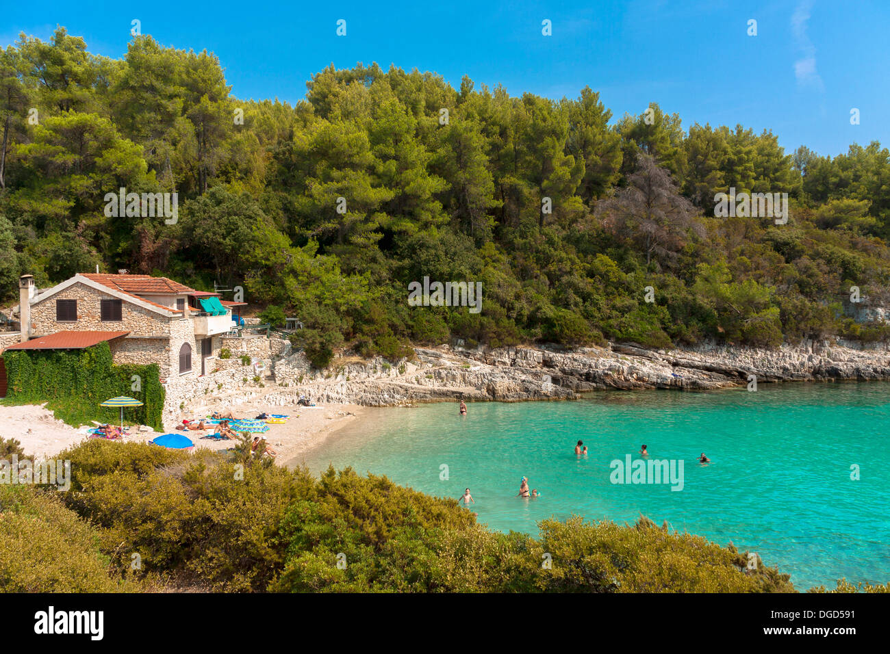 People relaxing at Zitna beach near Zavalatica, Croatia Stock Photo - Alamy
