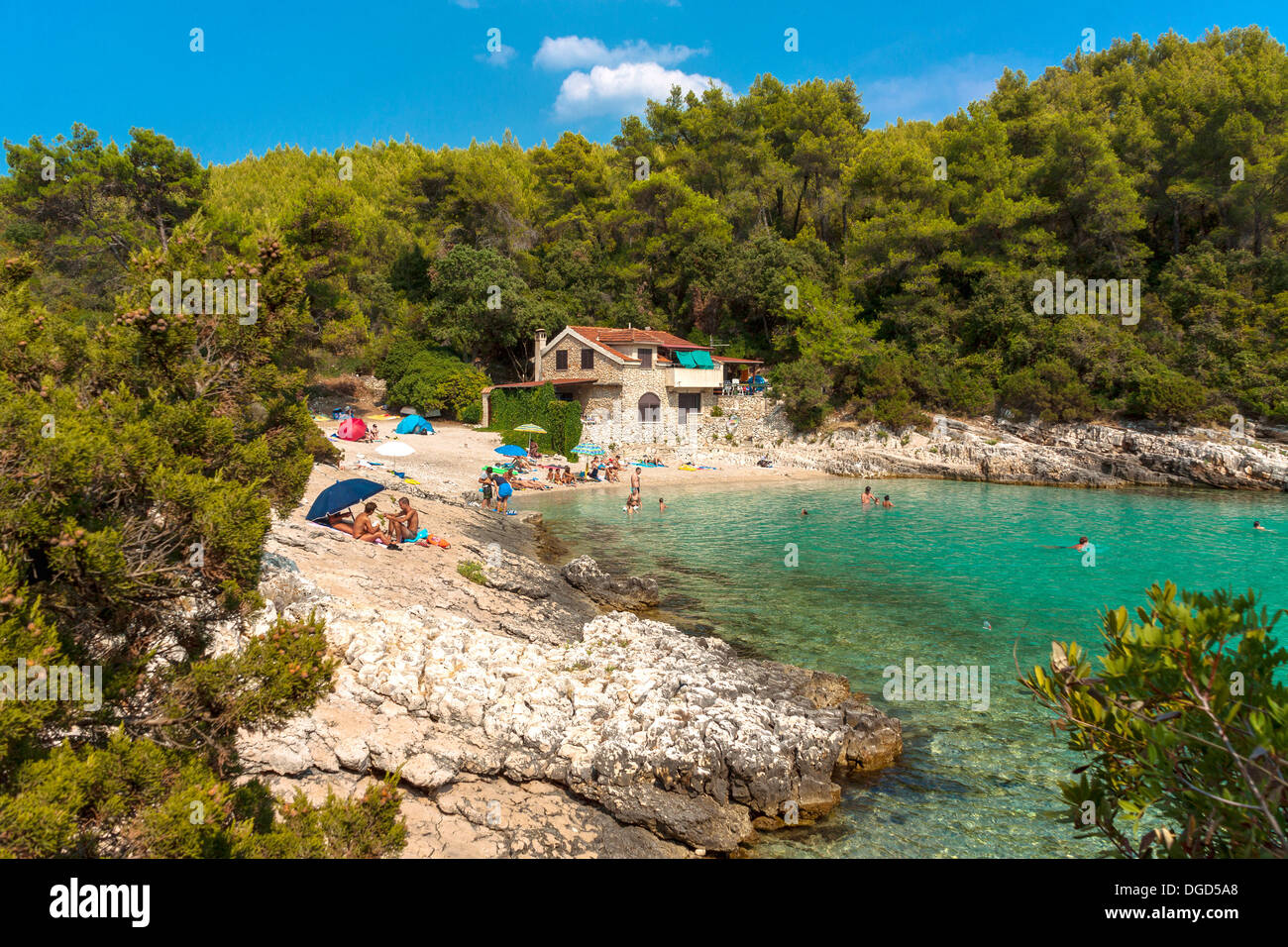 People relaxing at Zitna beach near Zavalatica, Croatia Stock Photo - Alamy