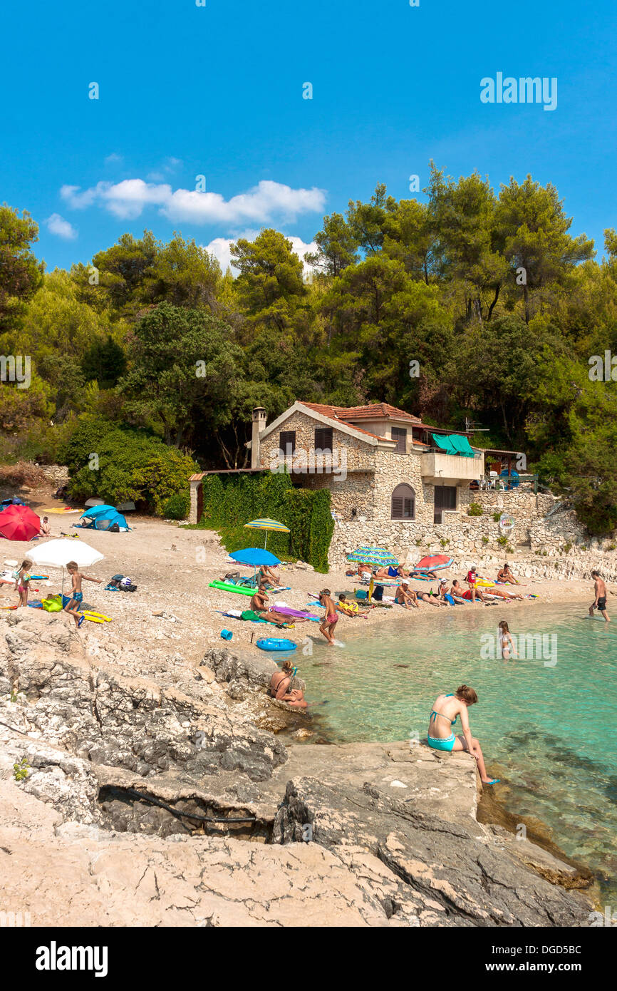 People relaxing at Zitna beach near Zavalatica, Croatia Stock Photo - Alamy