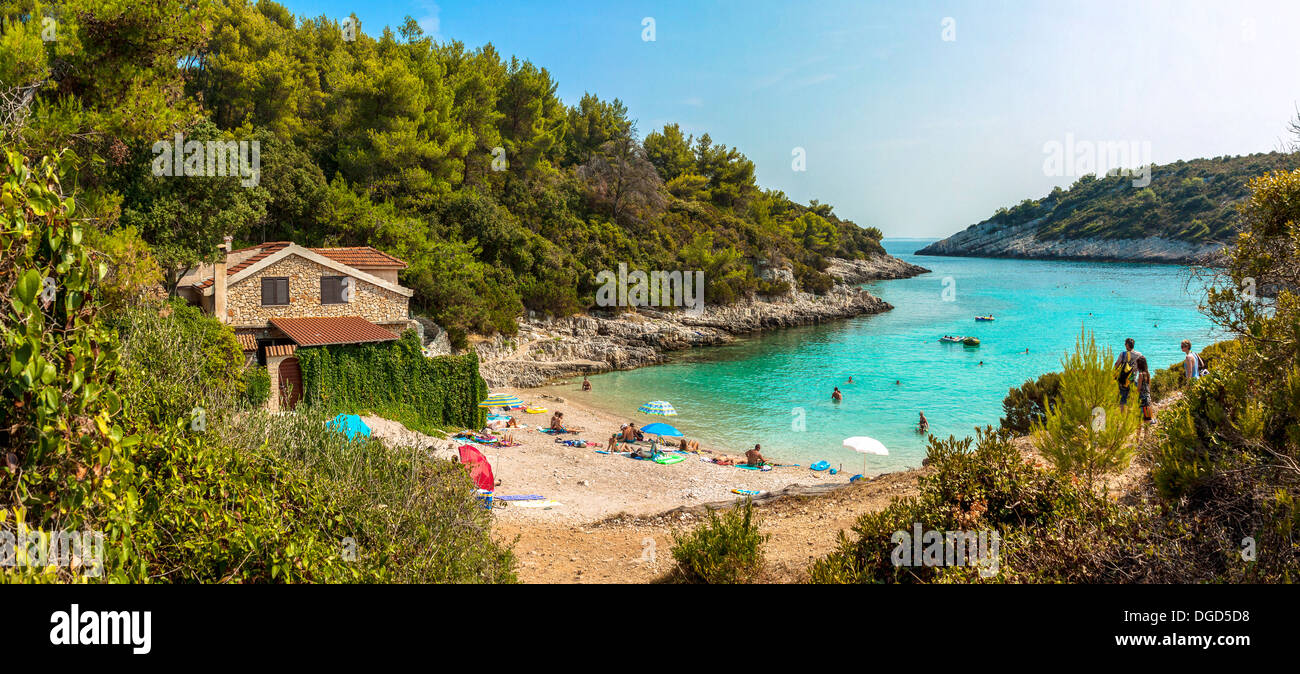 People relaxing at Zitna beach near Zavalatica, Croatia Stock Photo - Alamy
