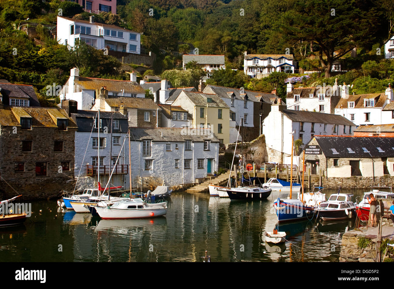 Harbor of Polperro in Cornwall Stock Photo - Alamy