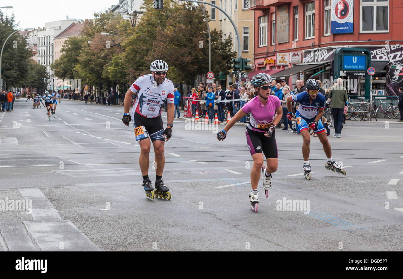 Trio of skaters skate in the In-line skating, rollerboarding 40th ...