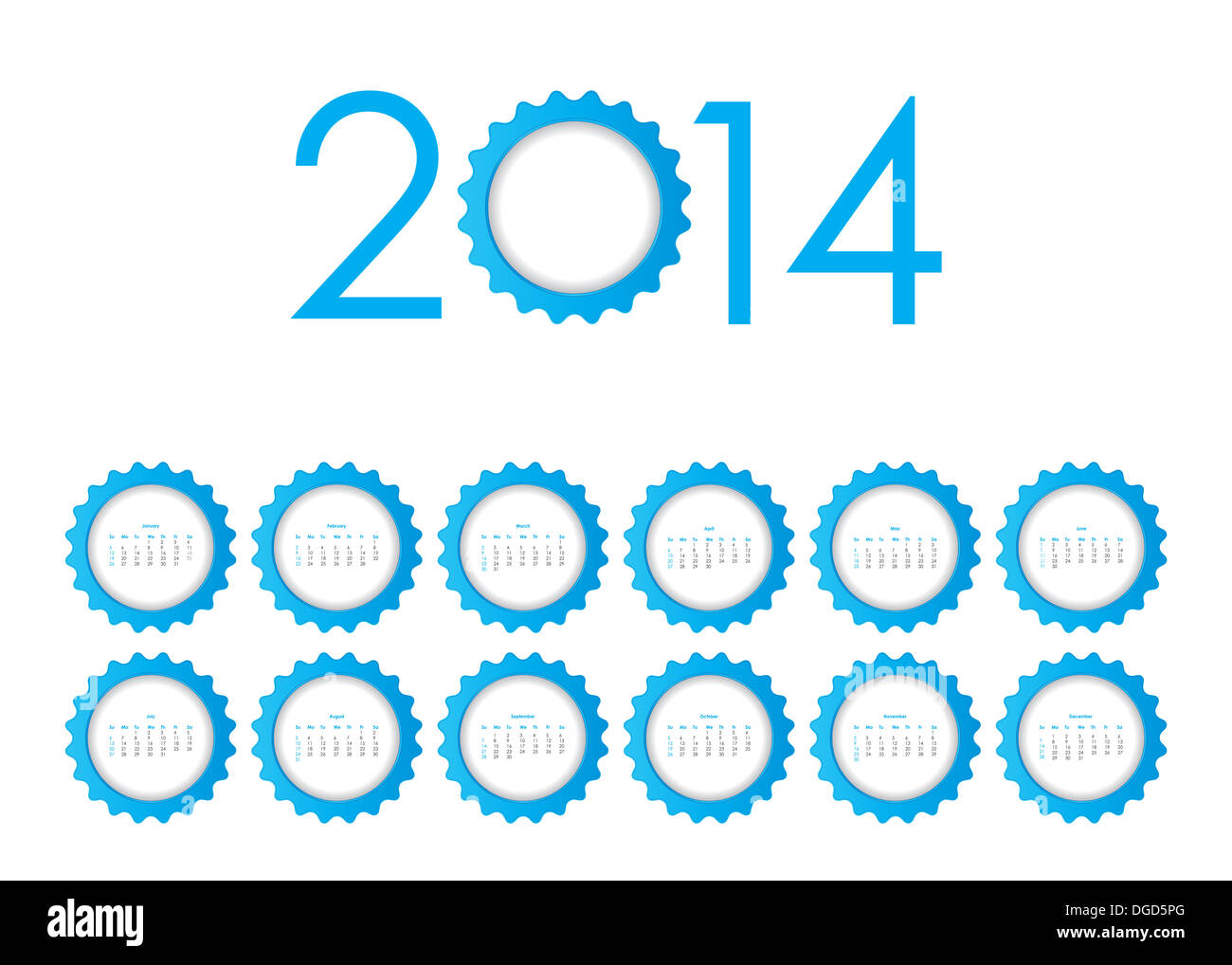 2014 Calendar, vector Eps10 illustration Stock Photo - Alamy