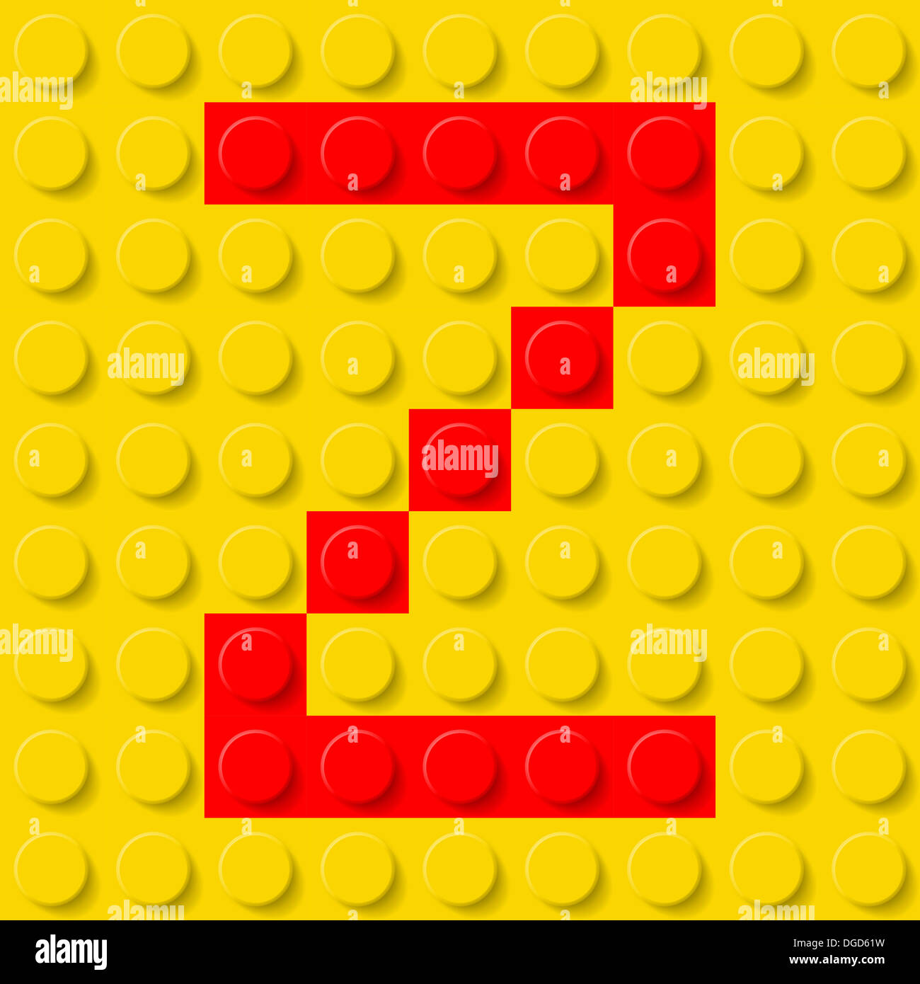 Red letter Z in yellow plastic construction kit. Typeface sample Stock ...