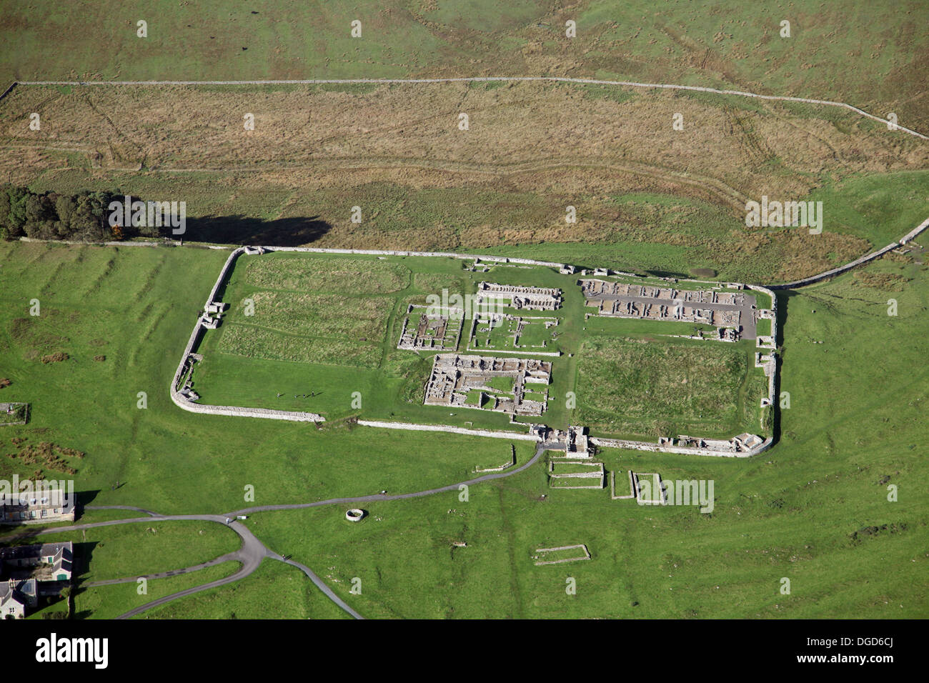 aerial view of Housesteads Fort, the most complete Roman Fort in ...
