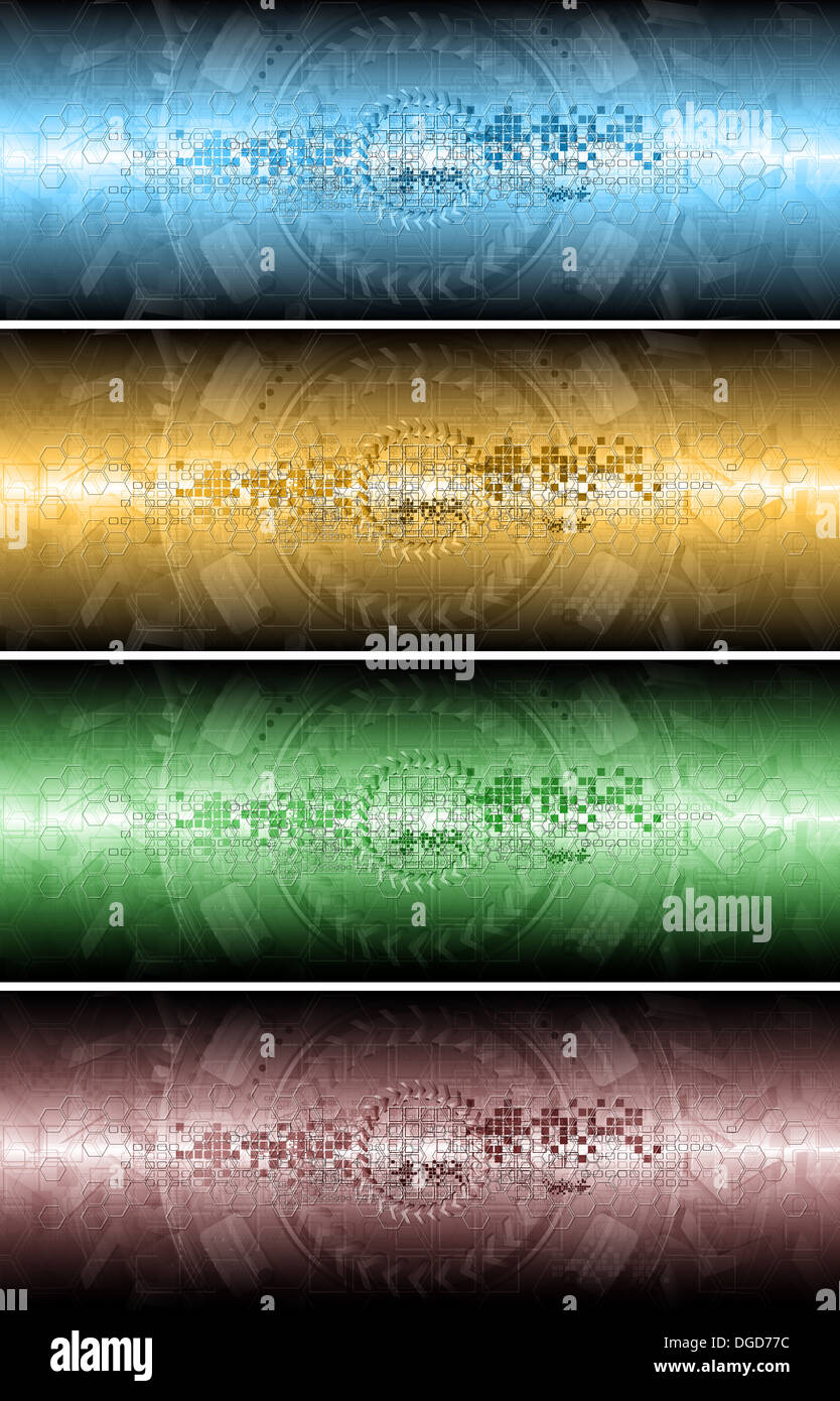 Set of abstract hi-tech banners. Vector eps 10 Stock Photo - Alamy