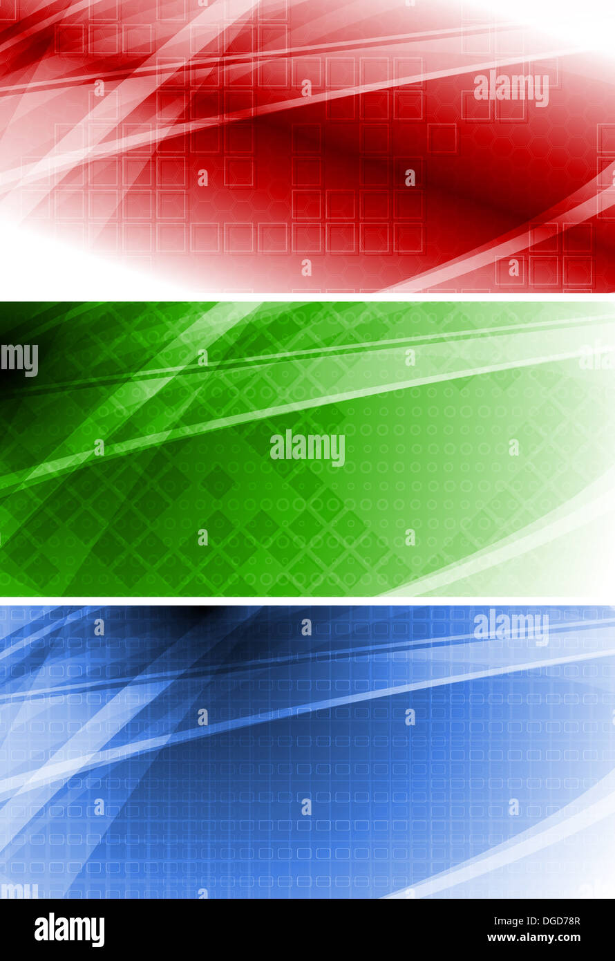 Set of colourful tech banners - eps 10 Stock Photo - Alamy