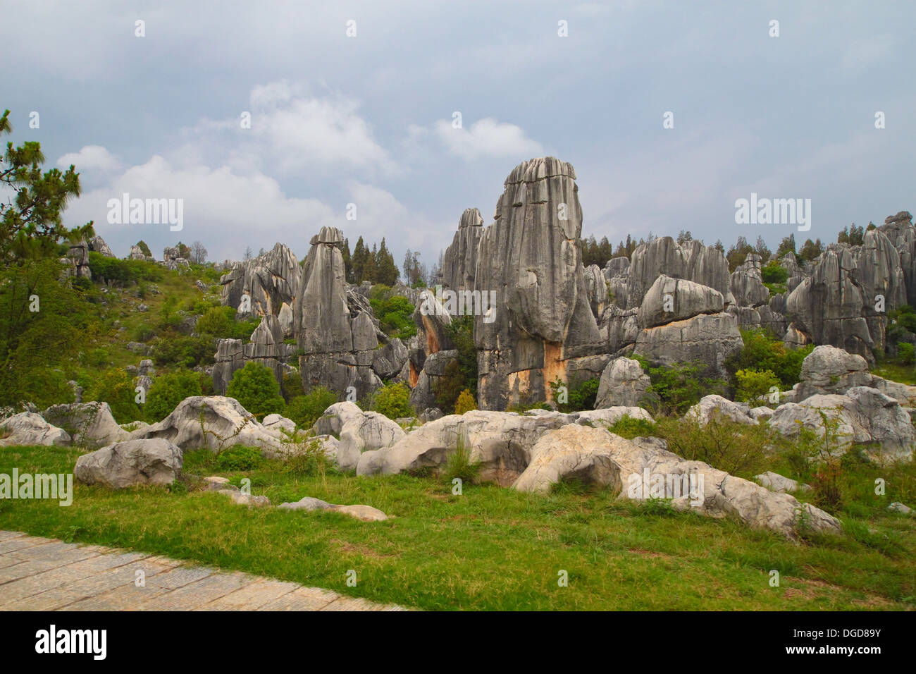 Limestone formation at Kunming Stone forest or Shilin, a UNESCO World ...