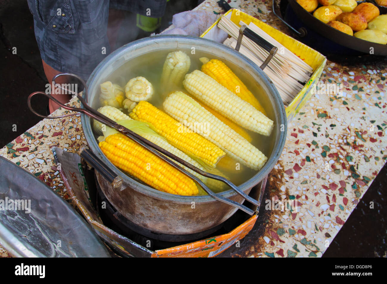 Boiled corn for sale Stock Photo - Alamy