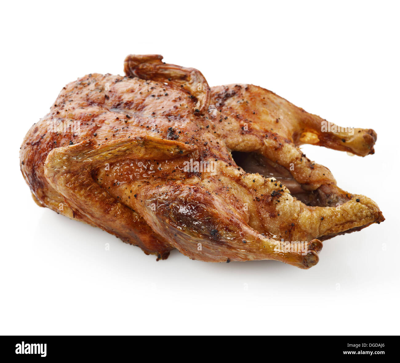 Roasted Whole Duck On White Background Stock Photo - Alamy
