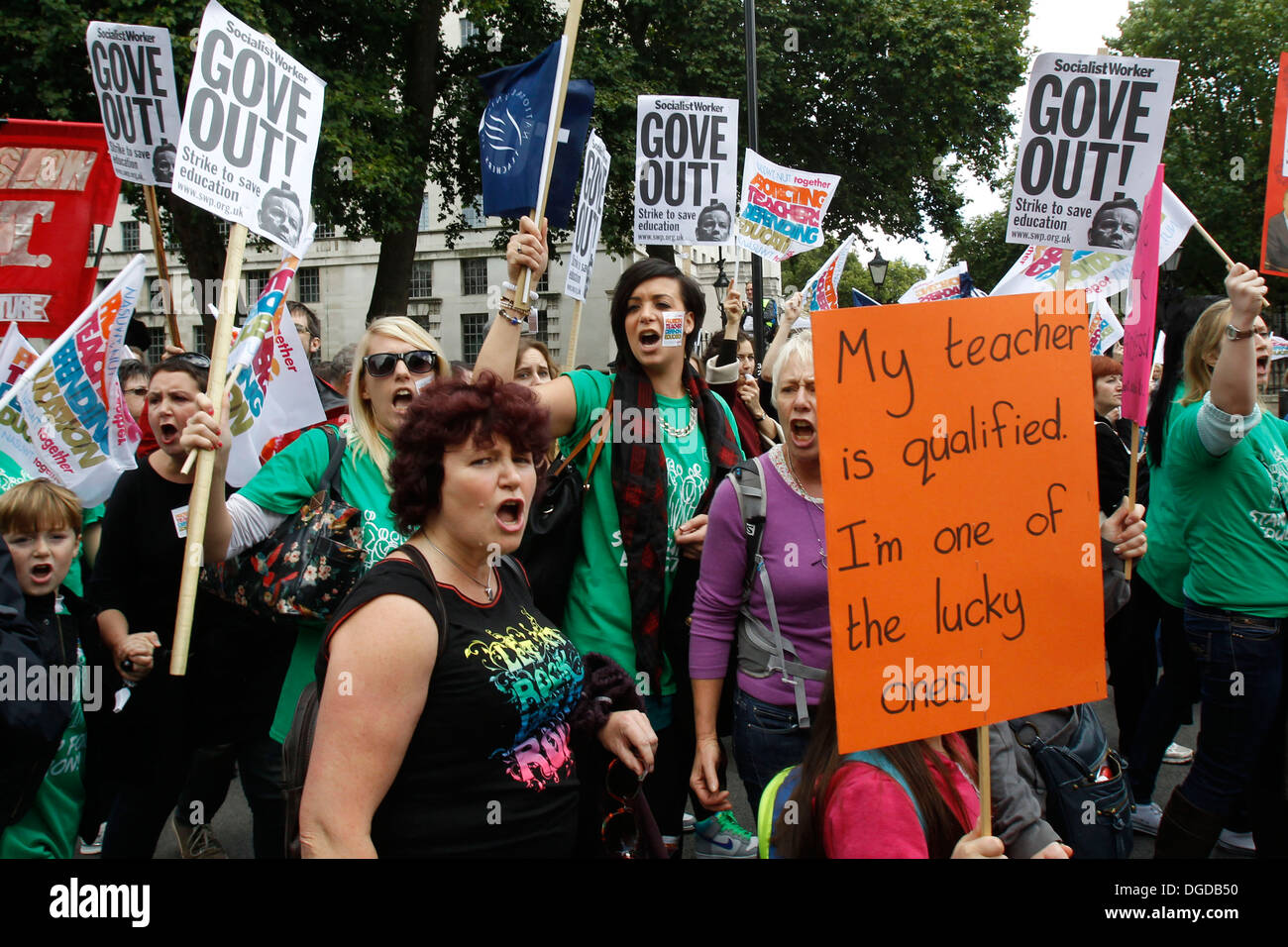 Teachers rally in central London Britain 17 October 2013 Stock Photo ...
