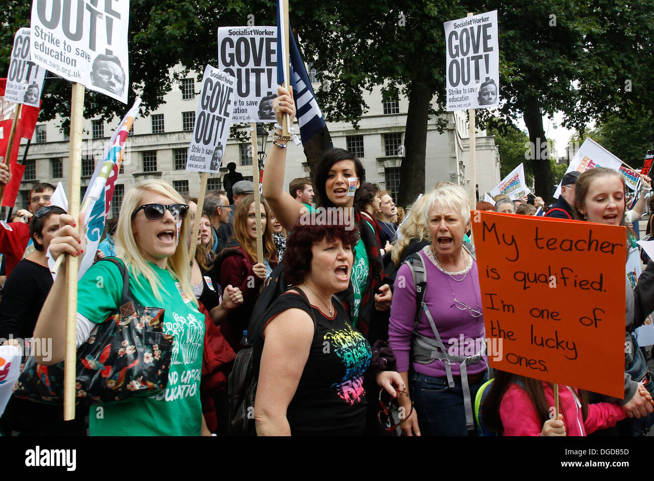 Teachers rally in central London Britain 17 October 2013 Stock Photo ...