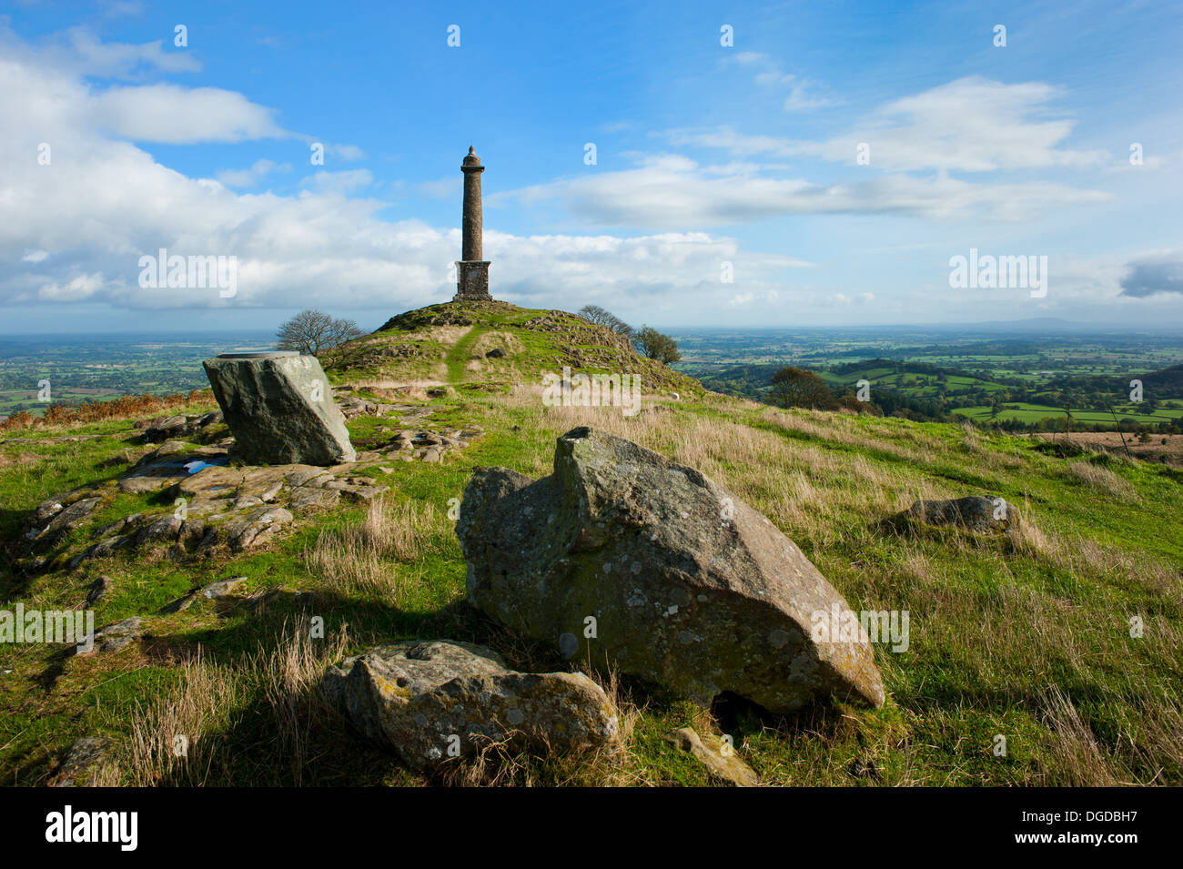 Rodney's Pillar, Breidden Hills, on the Shropshire-Powys border, UK ...