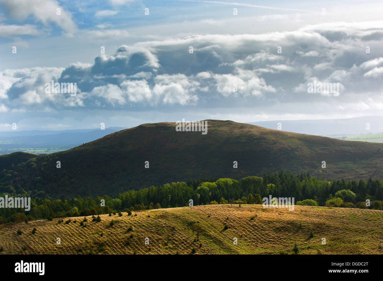 Middletown Hill Iron Age hill fort from Rodney's Pillar, Breidden Hills ...