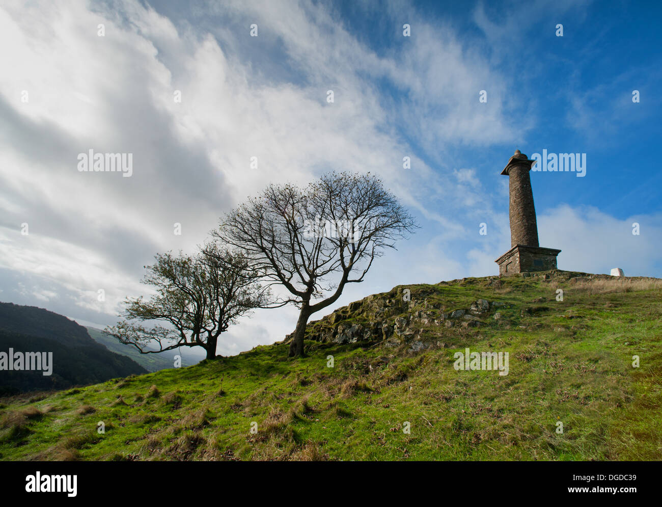Rodney's Pillar, Breidden Hills, on the Shropshire-Powys border, UK ...